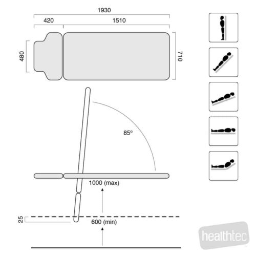 HT Tilt Table – Single Section w/ One Piece Foot Plate - Emech Medical ...